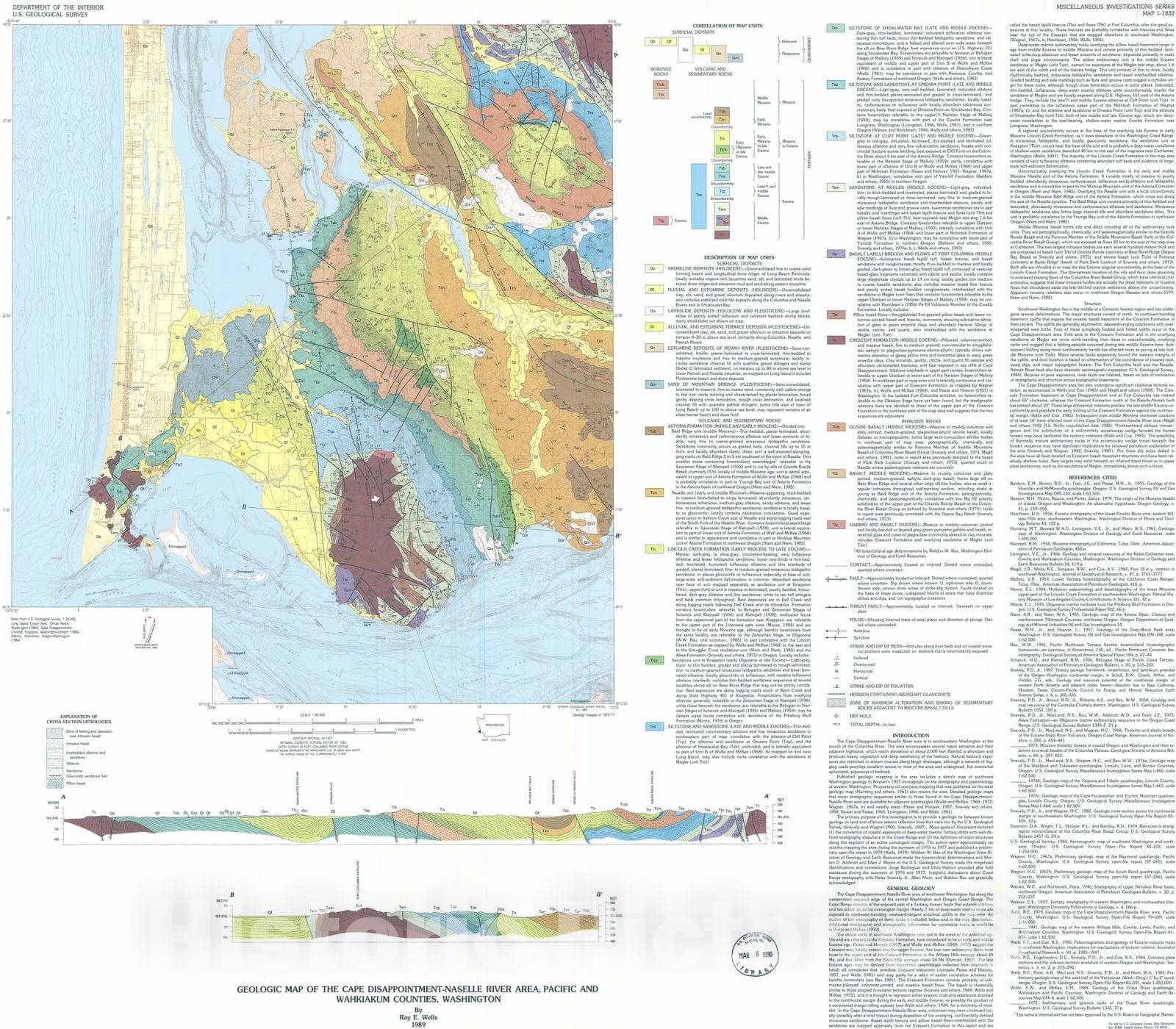 Map : Geologic map of the Cape Disappointment-Naselle River area, Paci ...