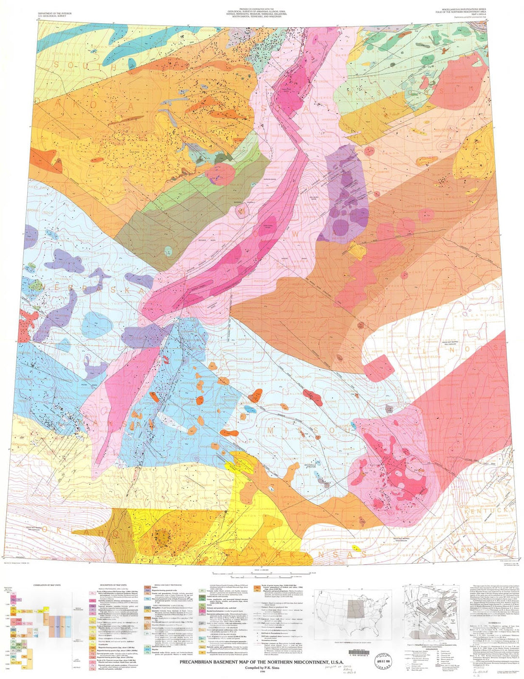 Map : Precambrian basement map of the northern midcontinent, U.S.A., 1 ...