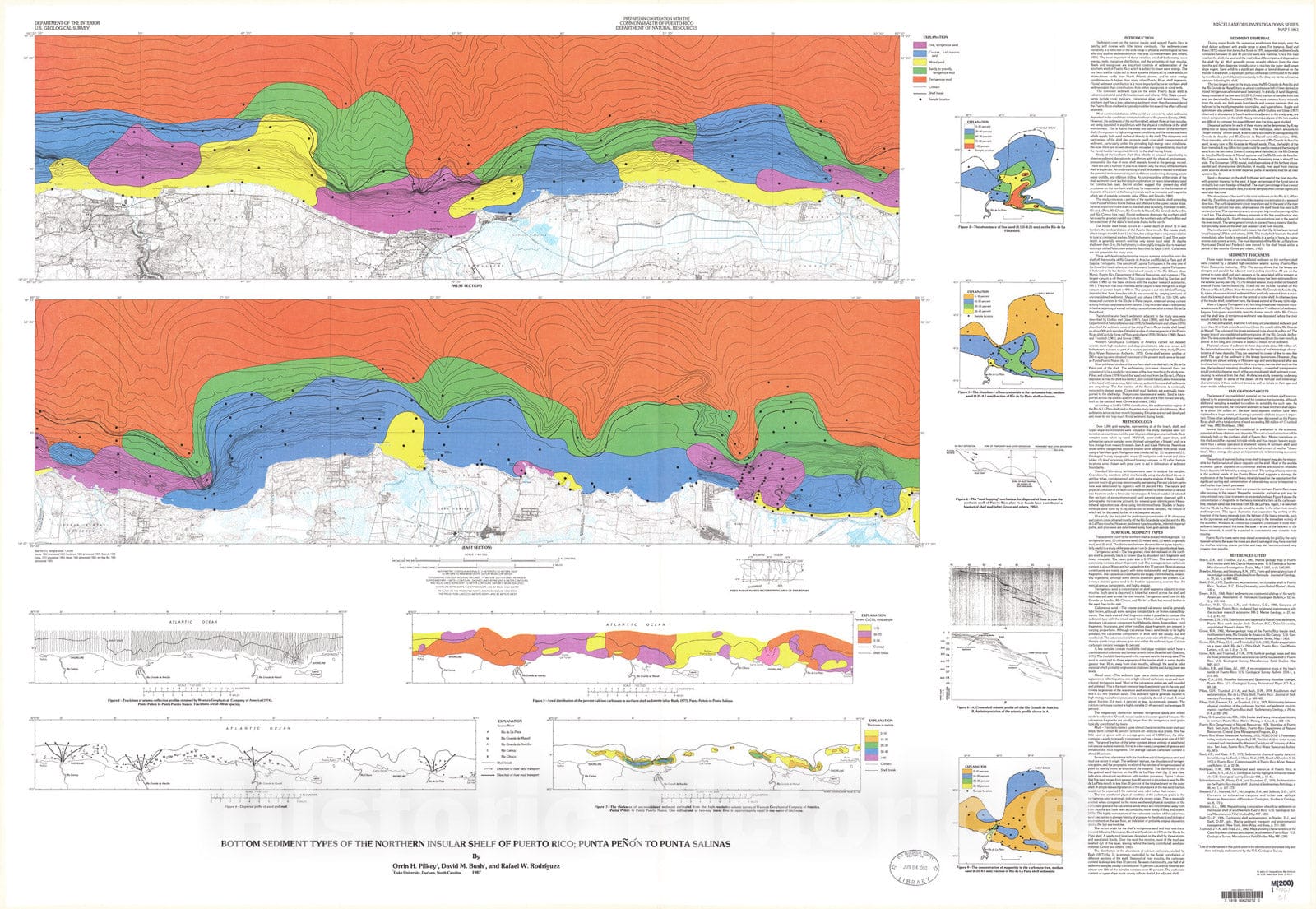 Map : Bottom sediment types of the northern insular shelf of Puerto Ri ...