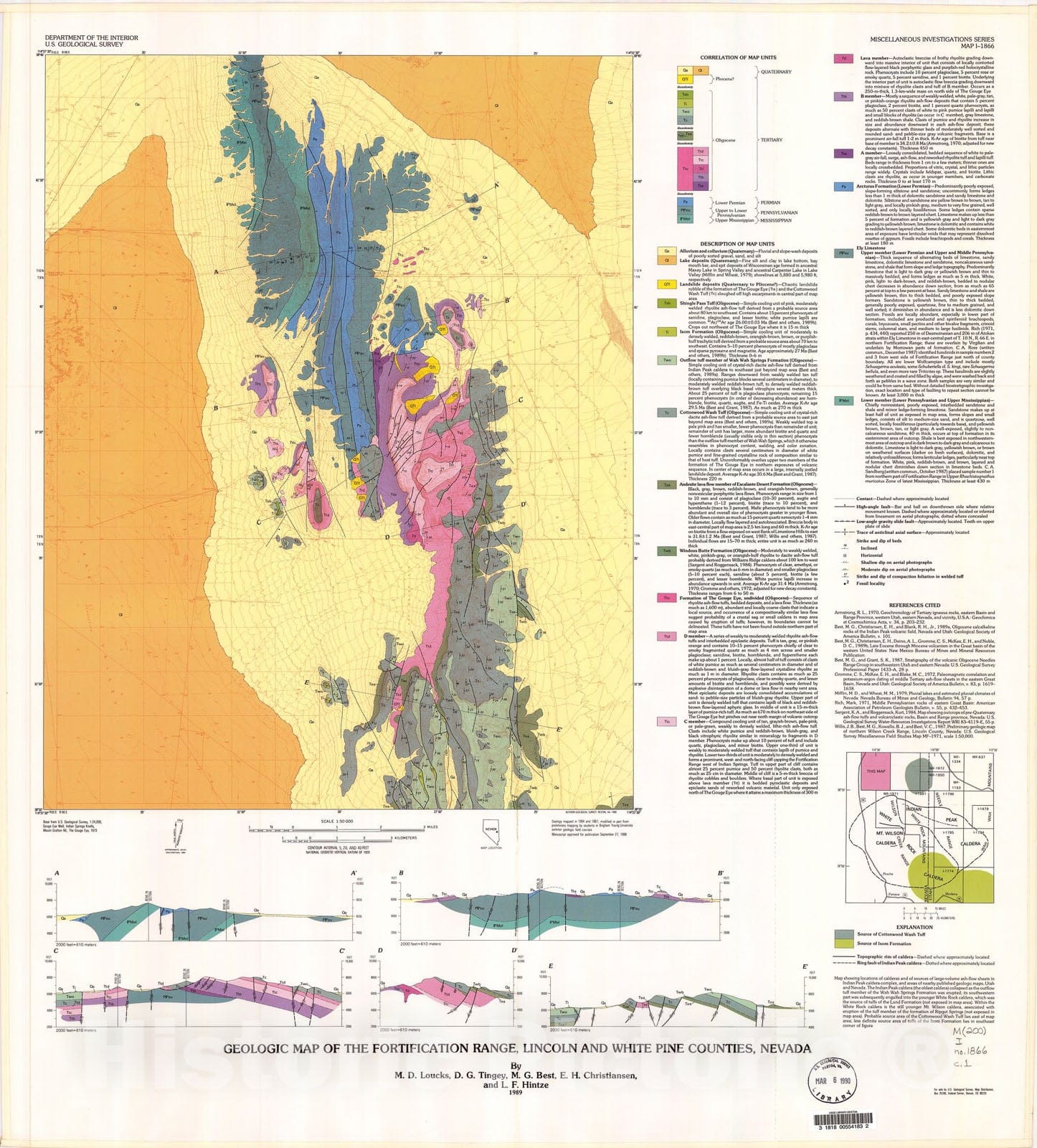 Map : Geologic map of the Fortification Range, Lincoln and White Pine ...