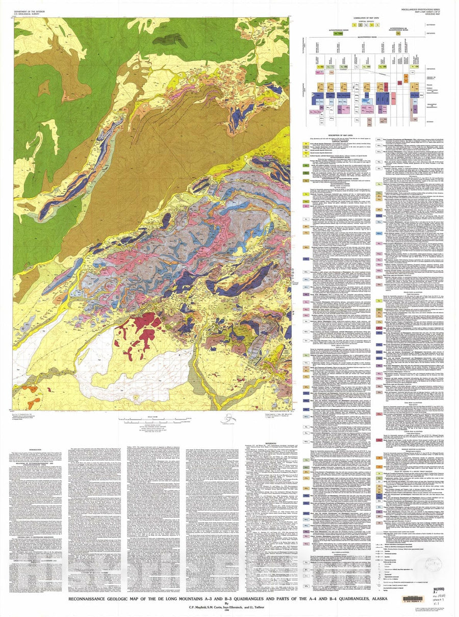 Map : Reconnaissance geologic map of the De Long Mountains A-3 and B-3 ...