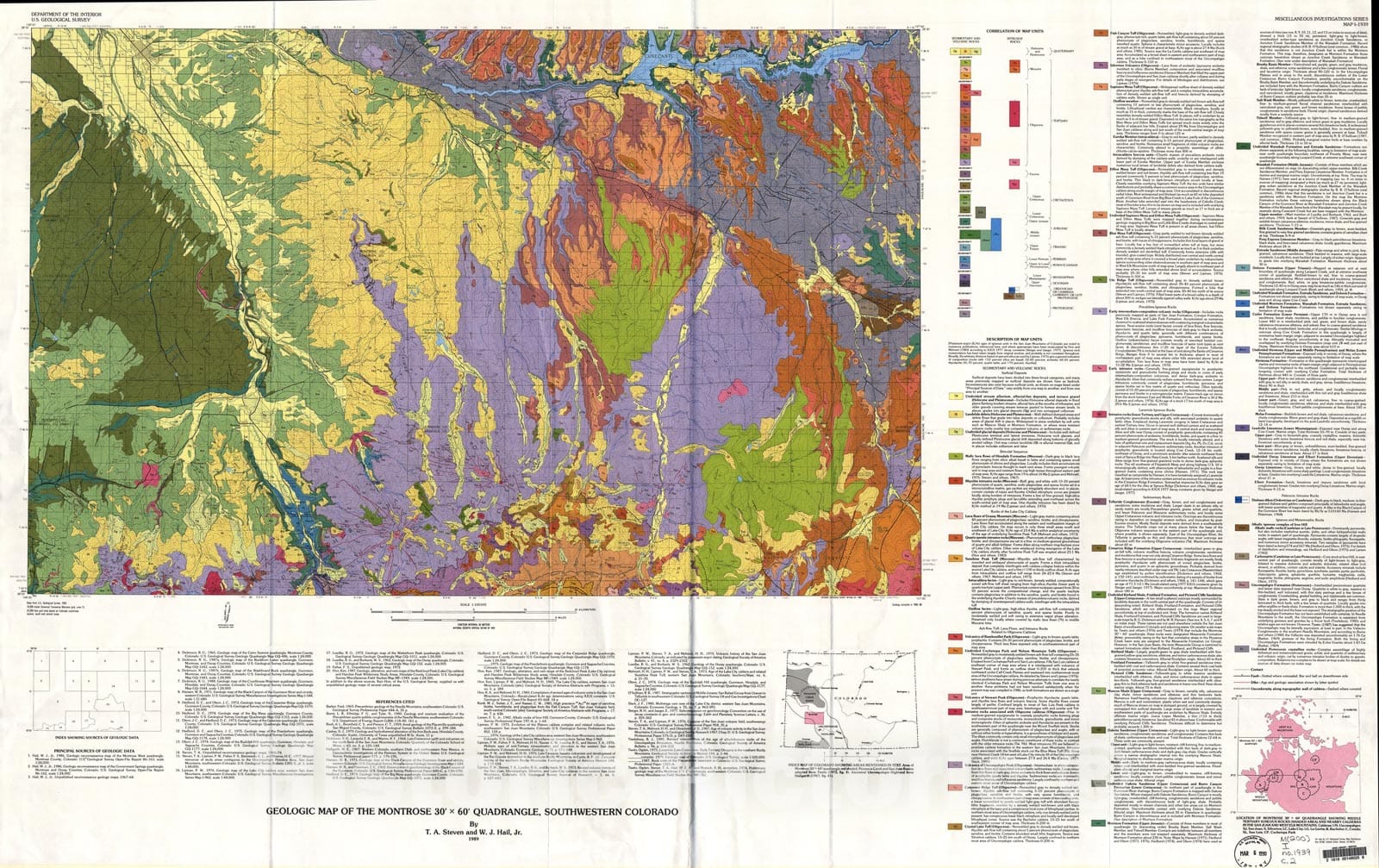 Map : Geologic map of the Montrose 30' X 60' quadrangle, southwestern ...