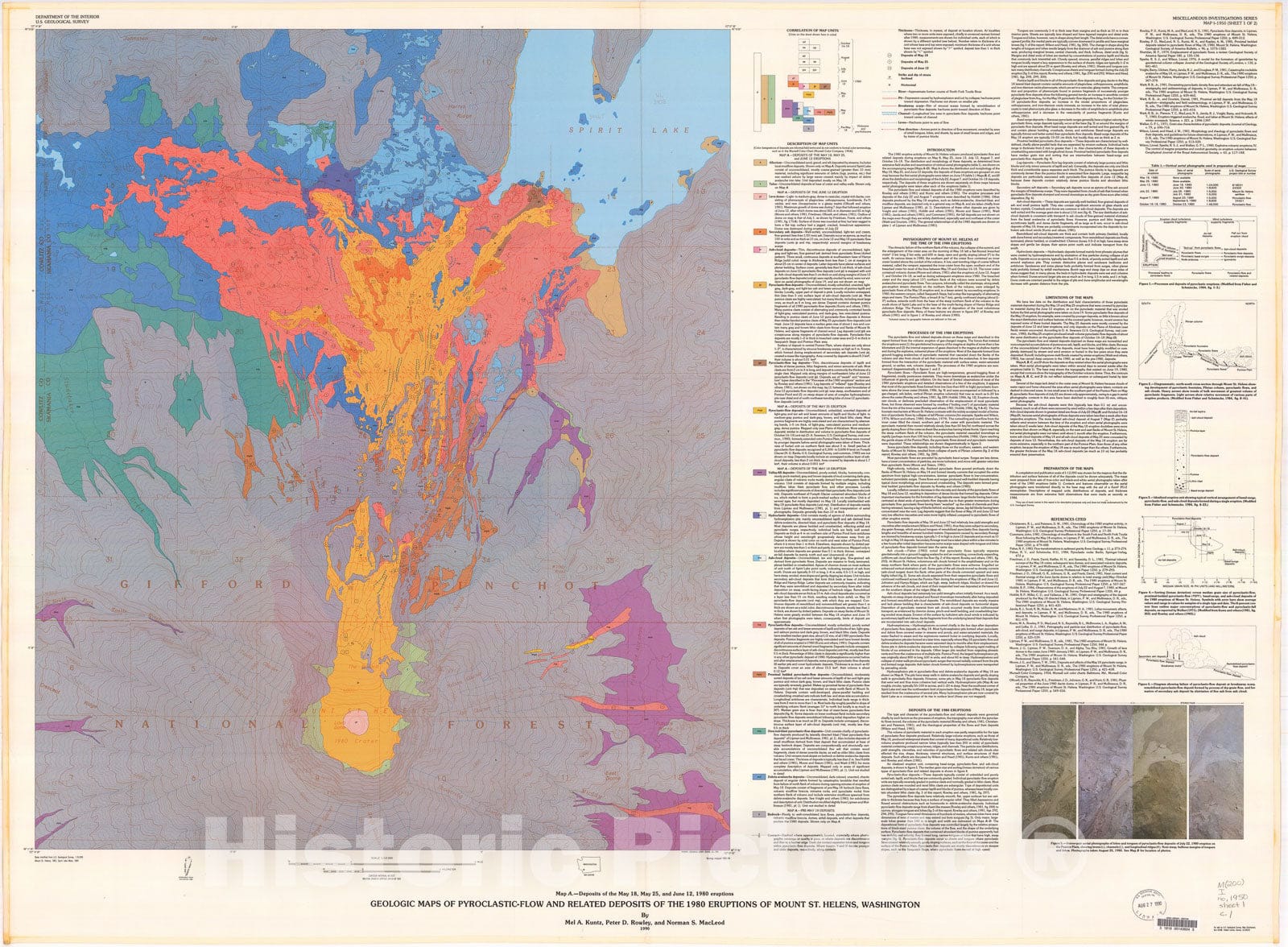 Map : Geologic maps of pyroclastic-flow and related deposits of the 19 ...