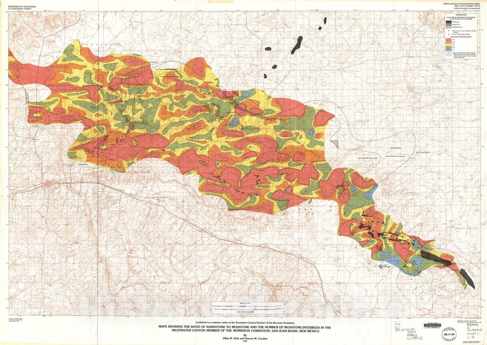 Map : Maps showing the ratio of sandstone to mudstone and the number o ...