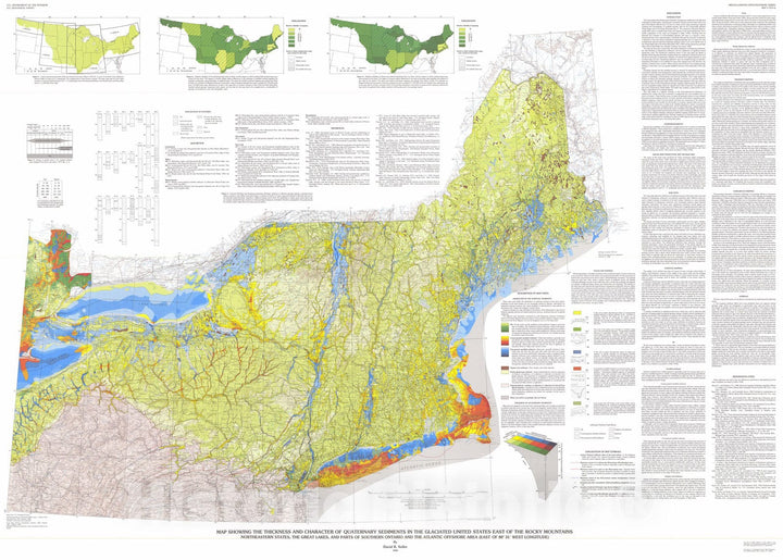 Map : Map showing the thickness and character of Quaternary sediments ...