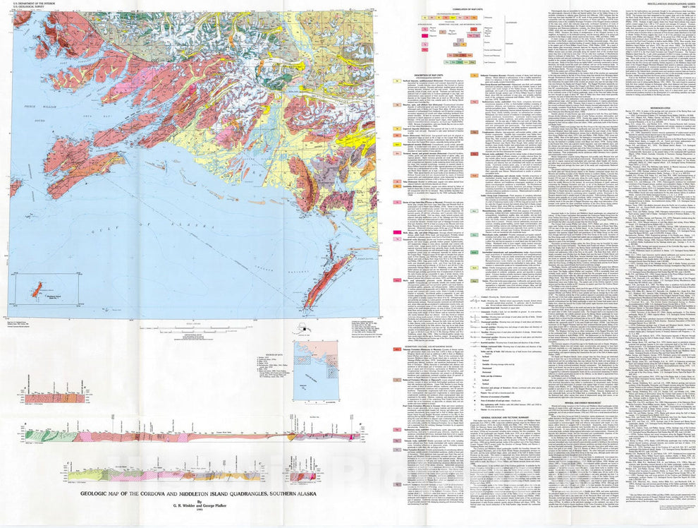 Cordova Middleton Island Alaska Bedrock Stratigraphy Map 1993 ...