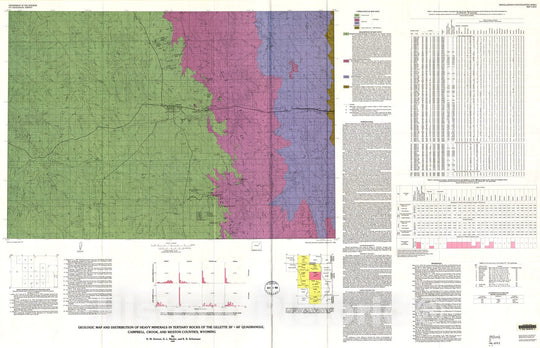 Map : Geologic map and distribution of heavy minerals in Tertiary rock ...