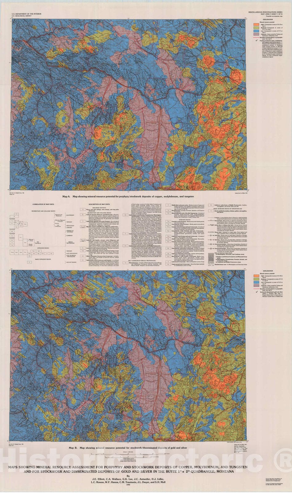 Map : Maps showing mineral resource assessment for porphyry and stockw ...