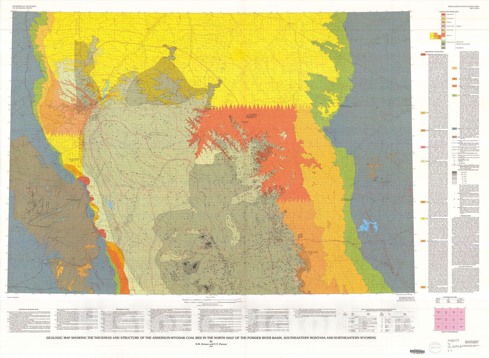 Map : Geologic map showing the thickness and structure of the Anderson ...