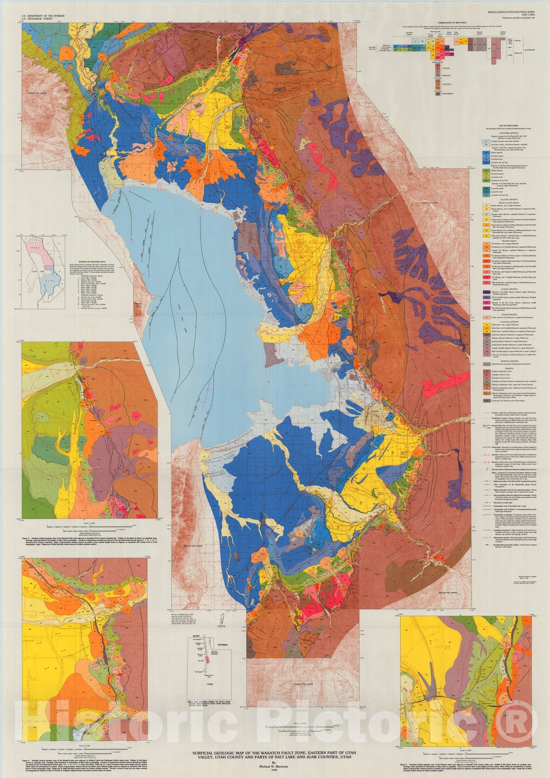 Map : Surficial geologic map of the Wasatch fault zone, eastern part o ...