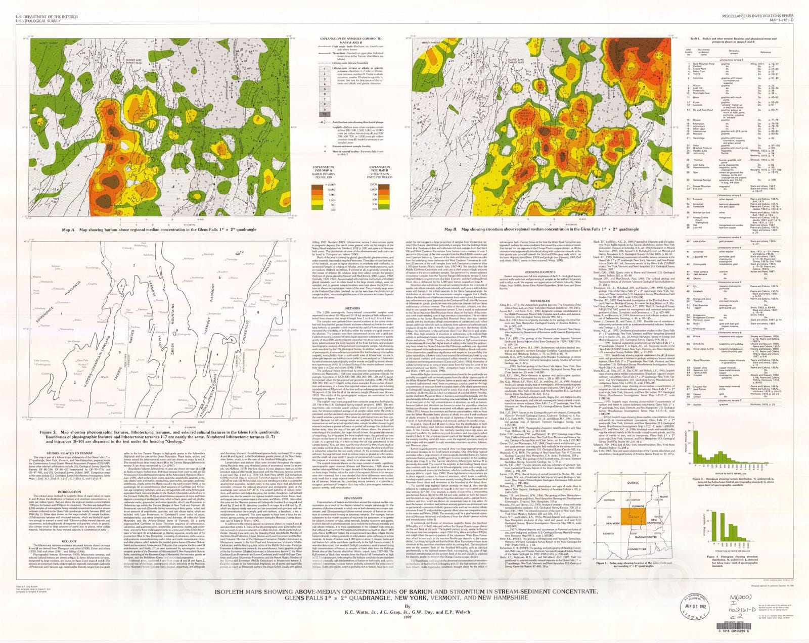 Map : Isopleth maps showing above-median concentrations of barium and ...