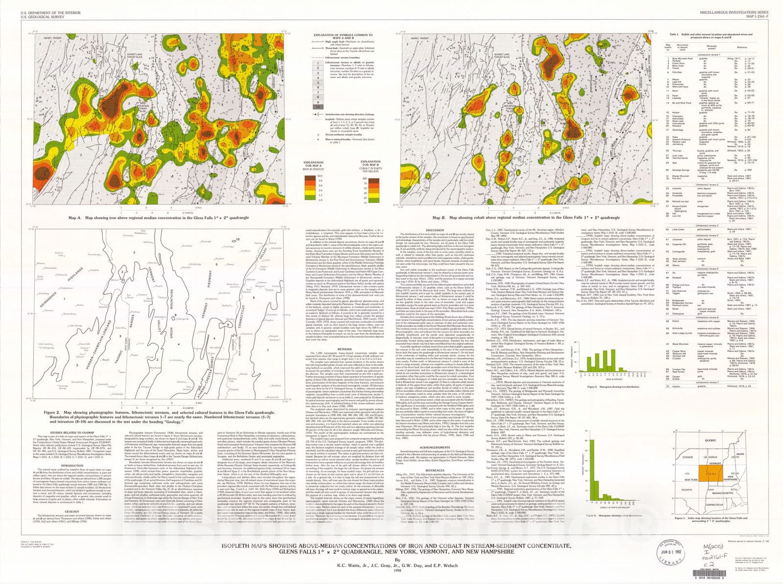 Map : Isopleth maps showing above-median concentrations of iron and co ...