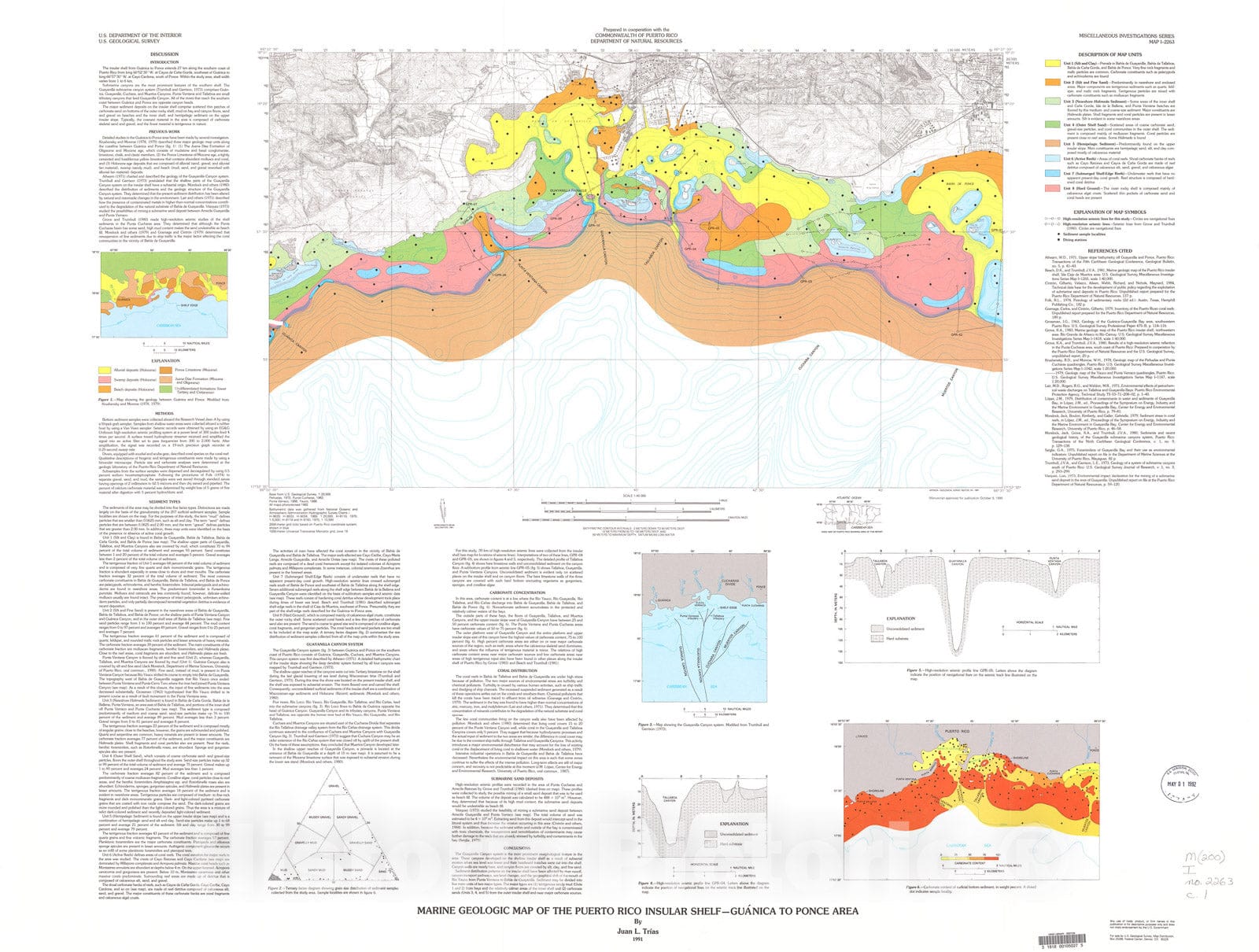 Map : Marine geologic map of the Puerto Rico insular shelf - Guanica t ...