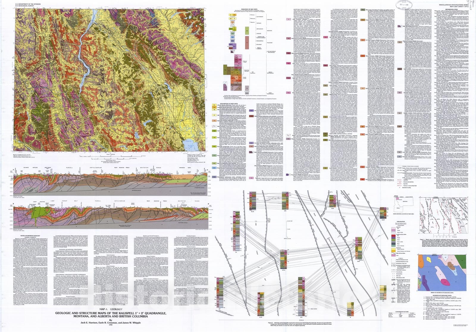 Map : Geologic and structure maps of the Kalispell one degree x two de ...