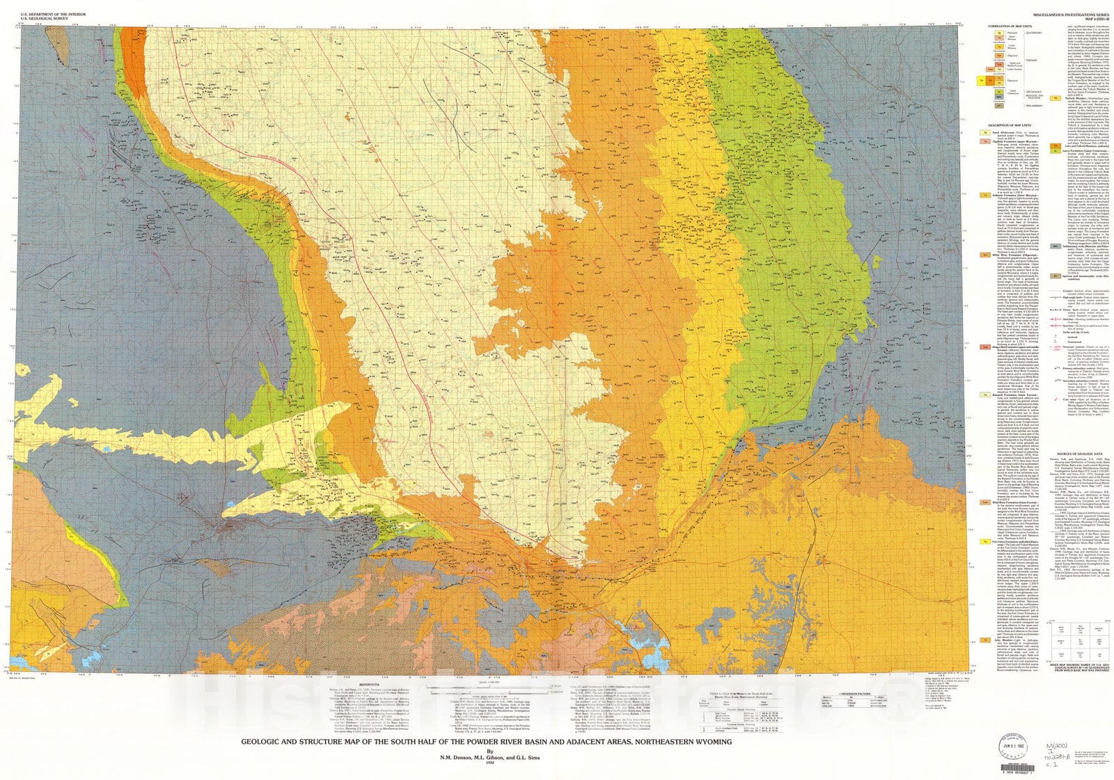 Map : Geologic and structure map of the south half of the Powder River ...
