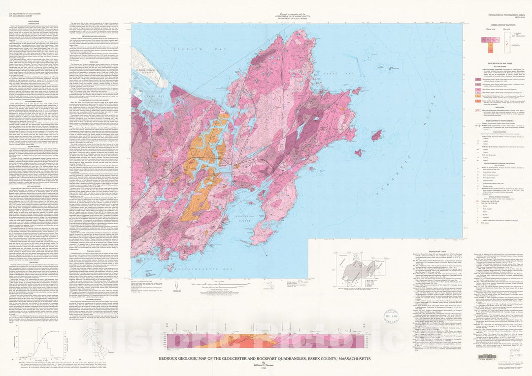 Map : Bedrock geologic map of the Gloucester and Rockport quadrangles ...