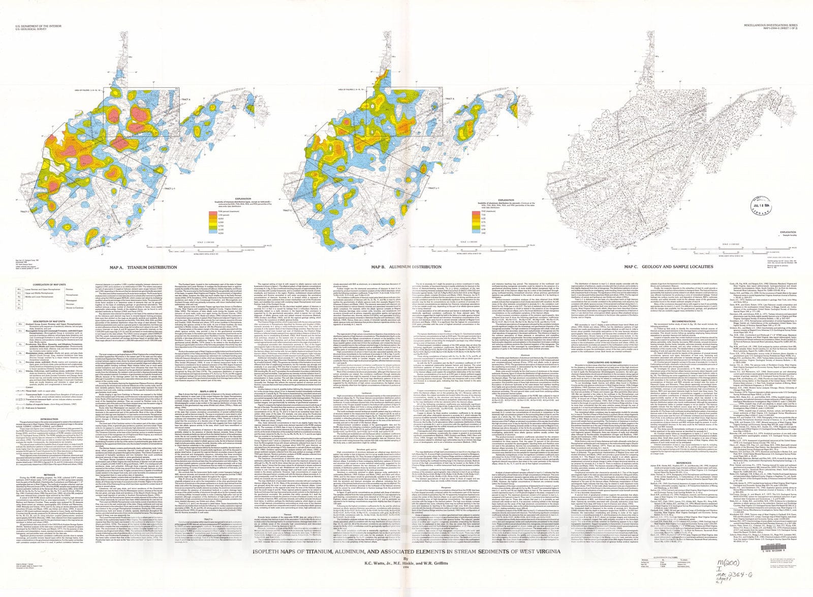 Map : Isopleth maps of titanium, aluminum, and associated elements in ...