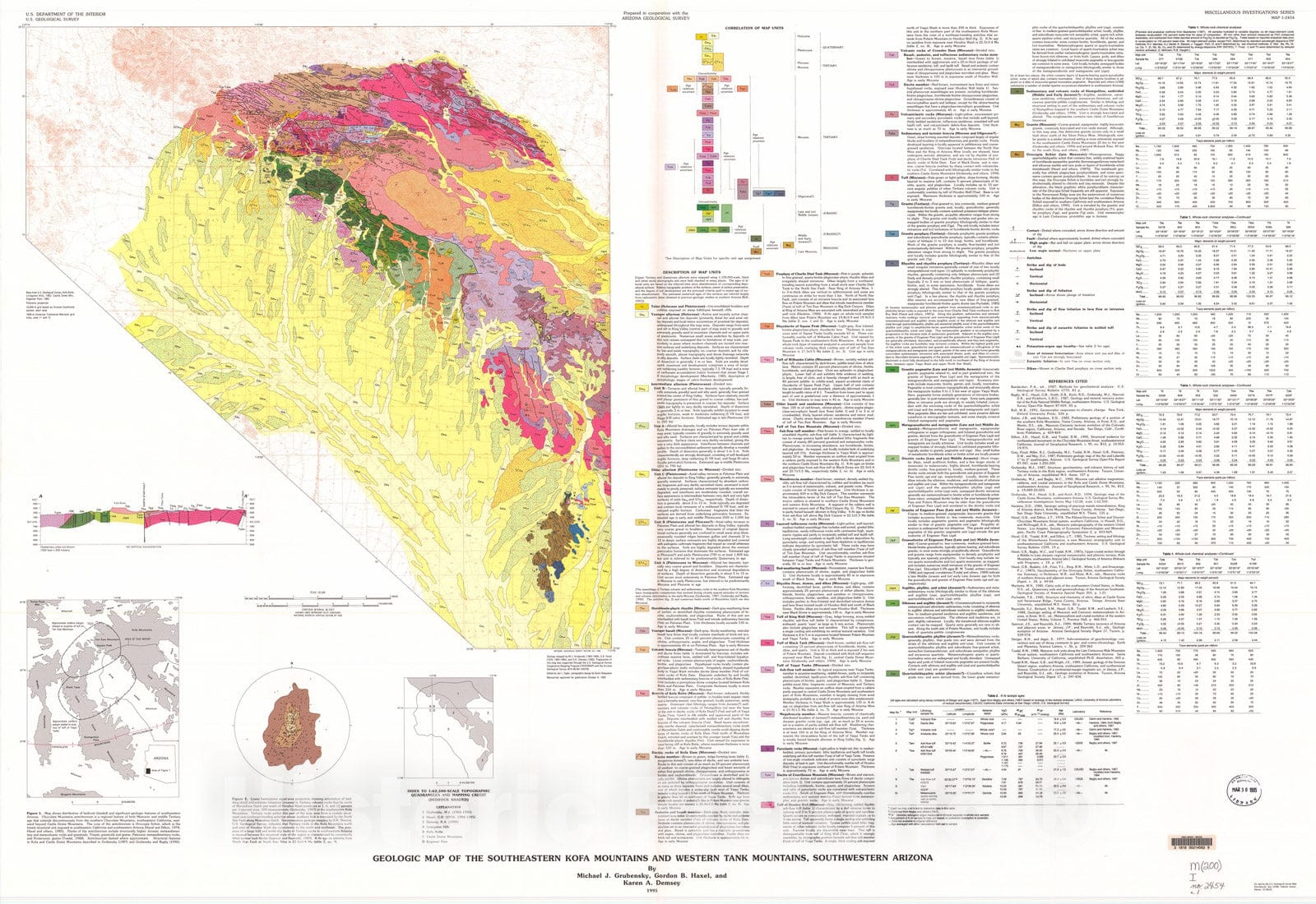 Map : Geologic map of the southeastern Kofa Mountains and western Tank ...