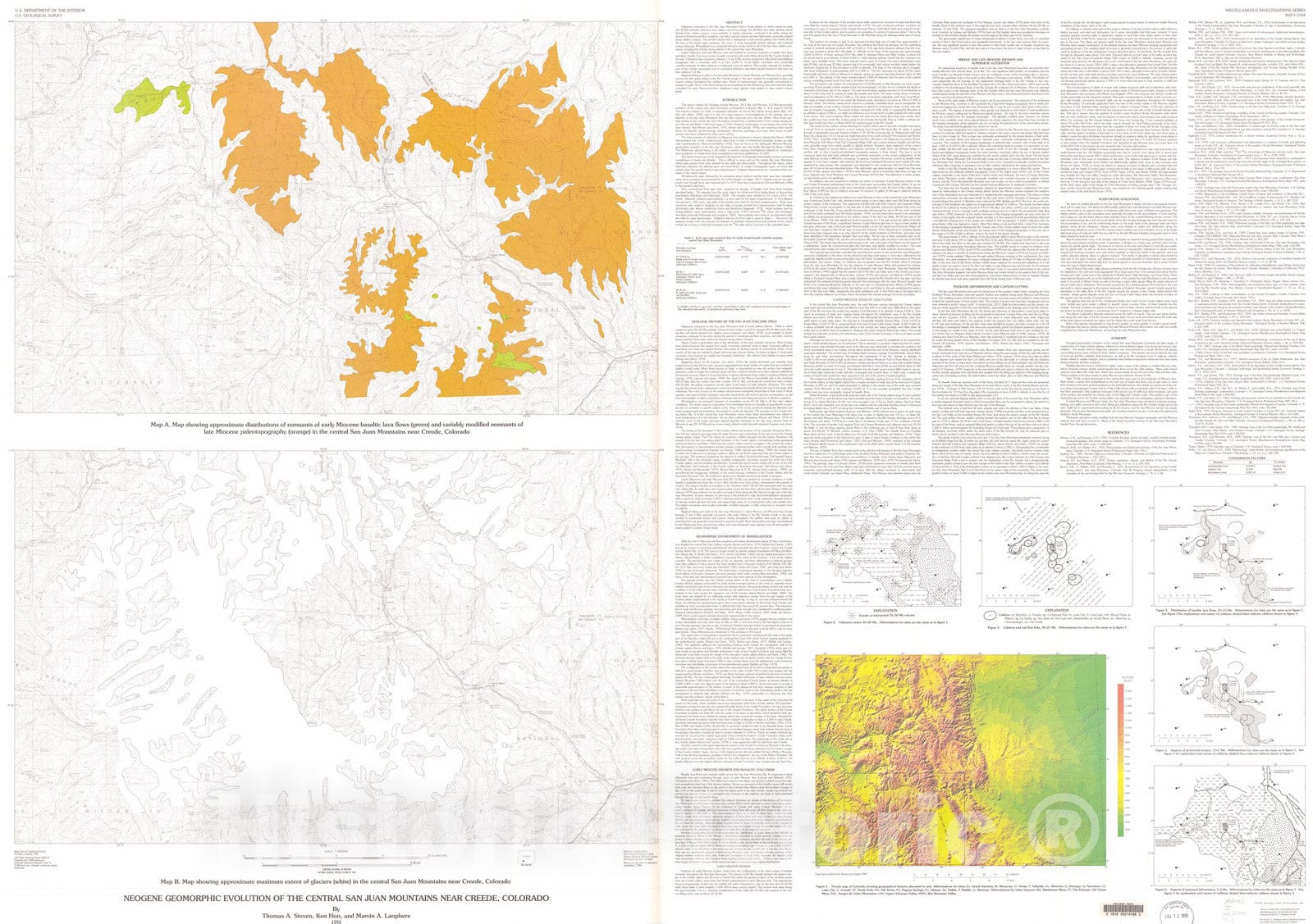Map : Neogene geomorphic evolution of the central San Juan Mountains n ...