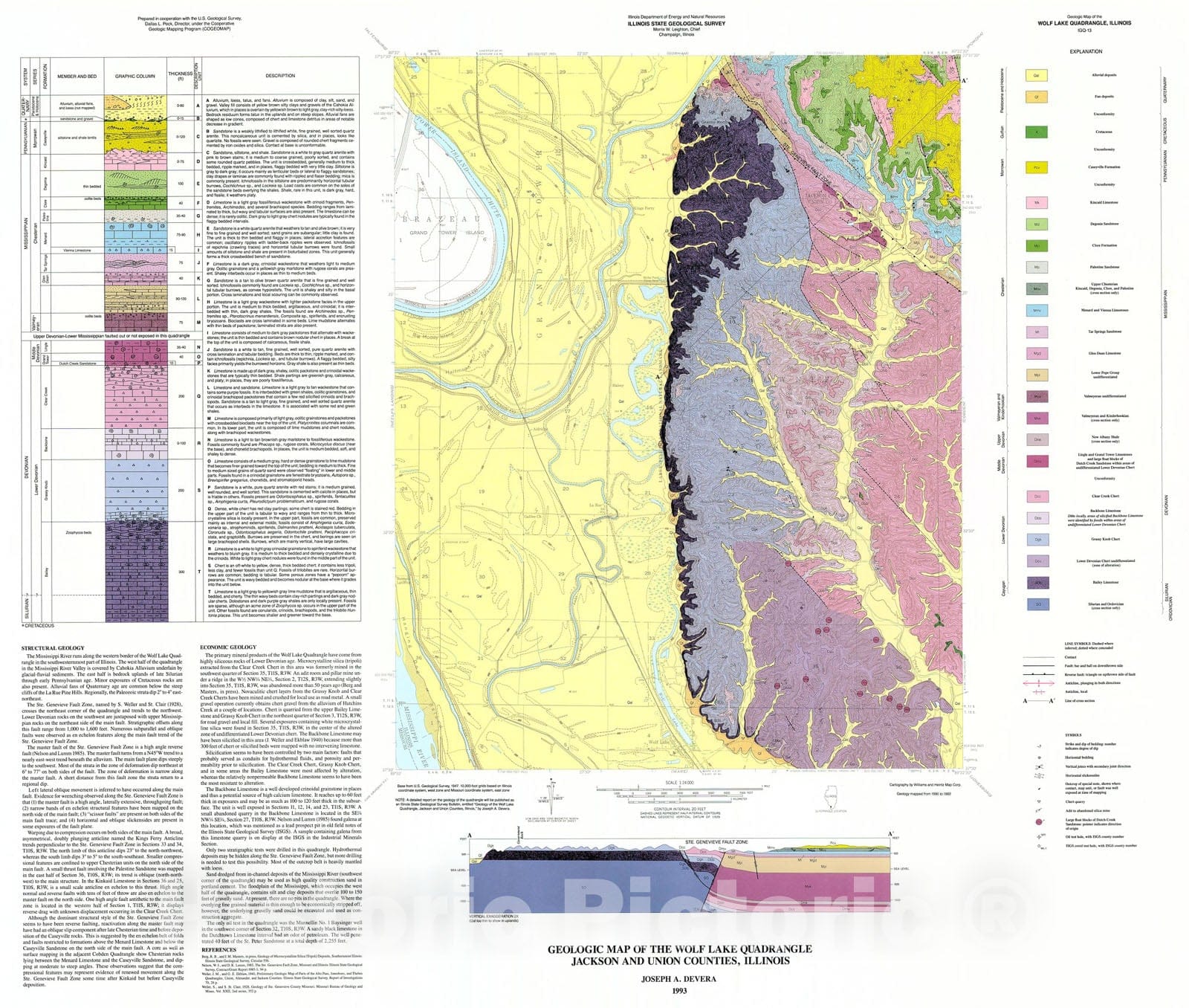 Map : Geologic map of the Wolf Lake Quadrangle, Jackson and Union Coun ...
