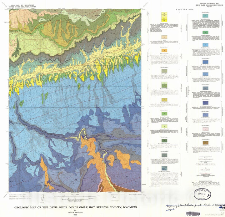 Map : Geologic map of the Devil Slide quadrangle, Hot Springs County ...