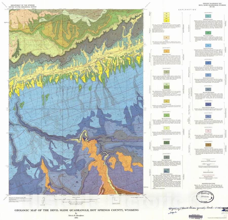 Map : Geologic map of the Devil Slide quadrangle, Hot Springs County ...