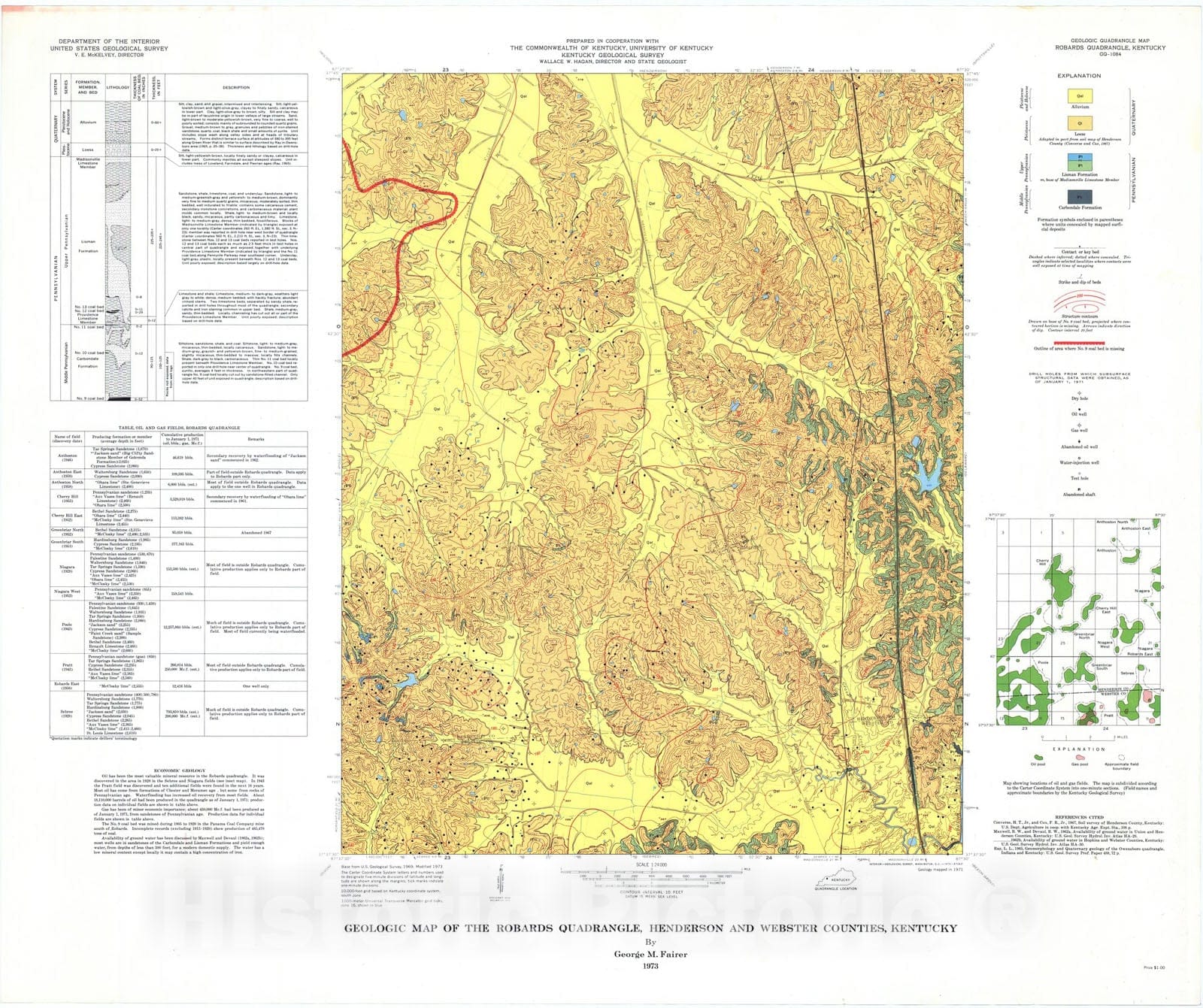 Map : Geologic map of the Robards quadrangle, Henderson and Webster Co ...