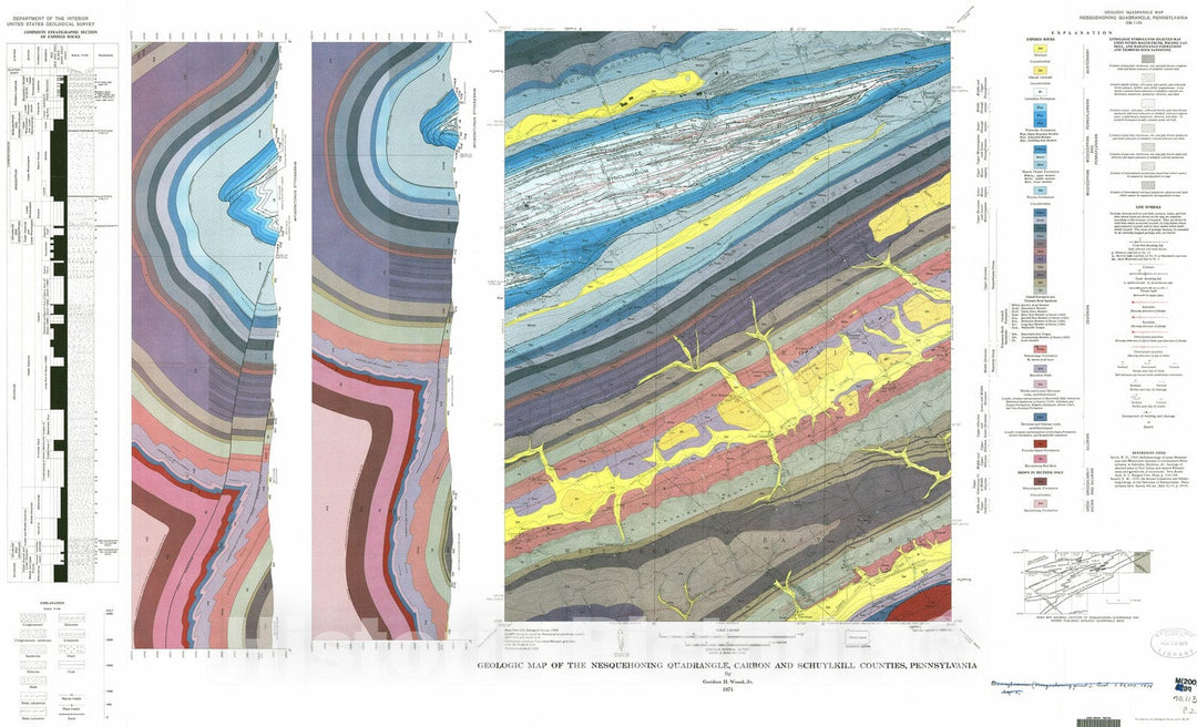 Map : Geologic map of the Nesquehoning quadrangle, Carbon and Schuylki ...