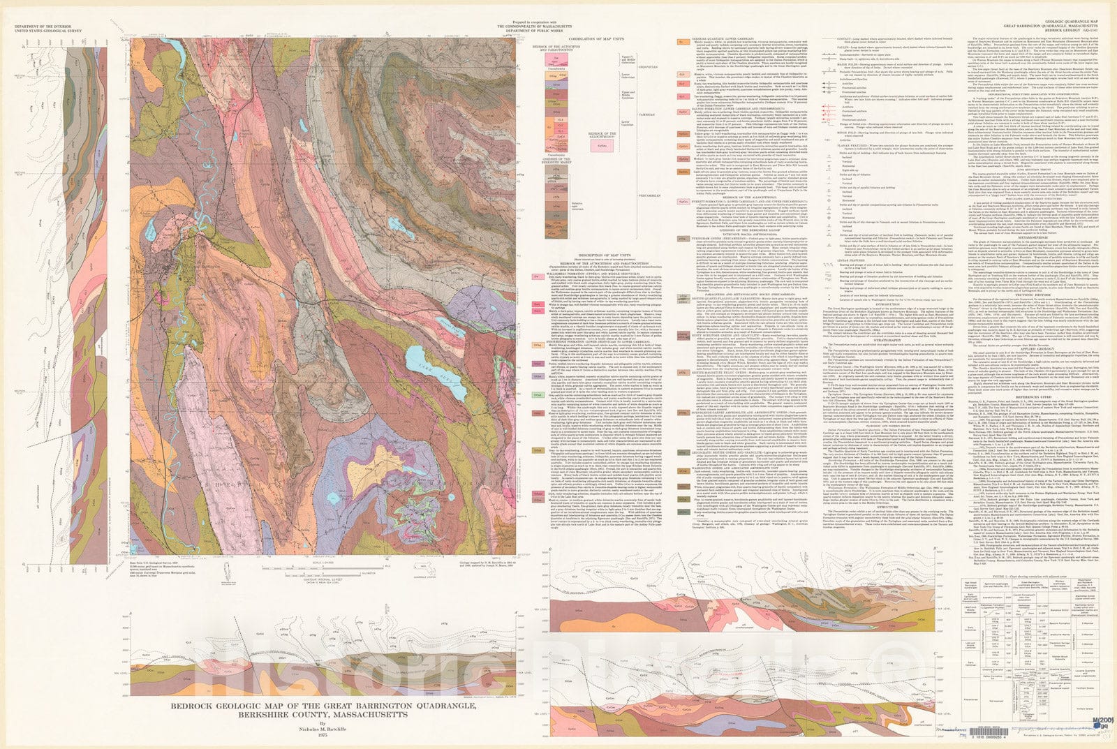 Map : Bedrock geologic map of the Great Barrington quadrangle, Berkshi ...