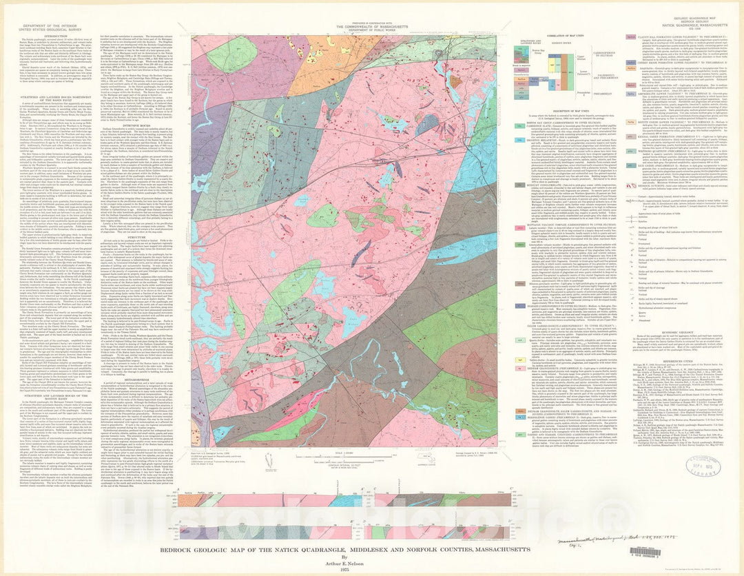 Map : Bedrock geologic map of the Natick quadrangle, Middlesex and Nor ...