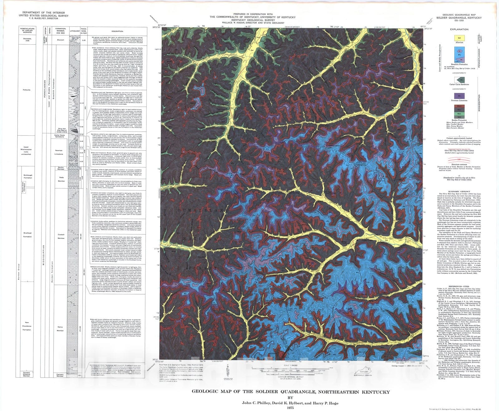 Map : Geologic map of the Soldier quadrangle, northeastern Kentucky, 1 ...