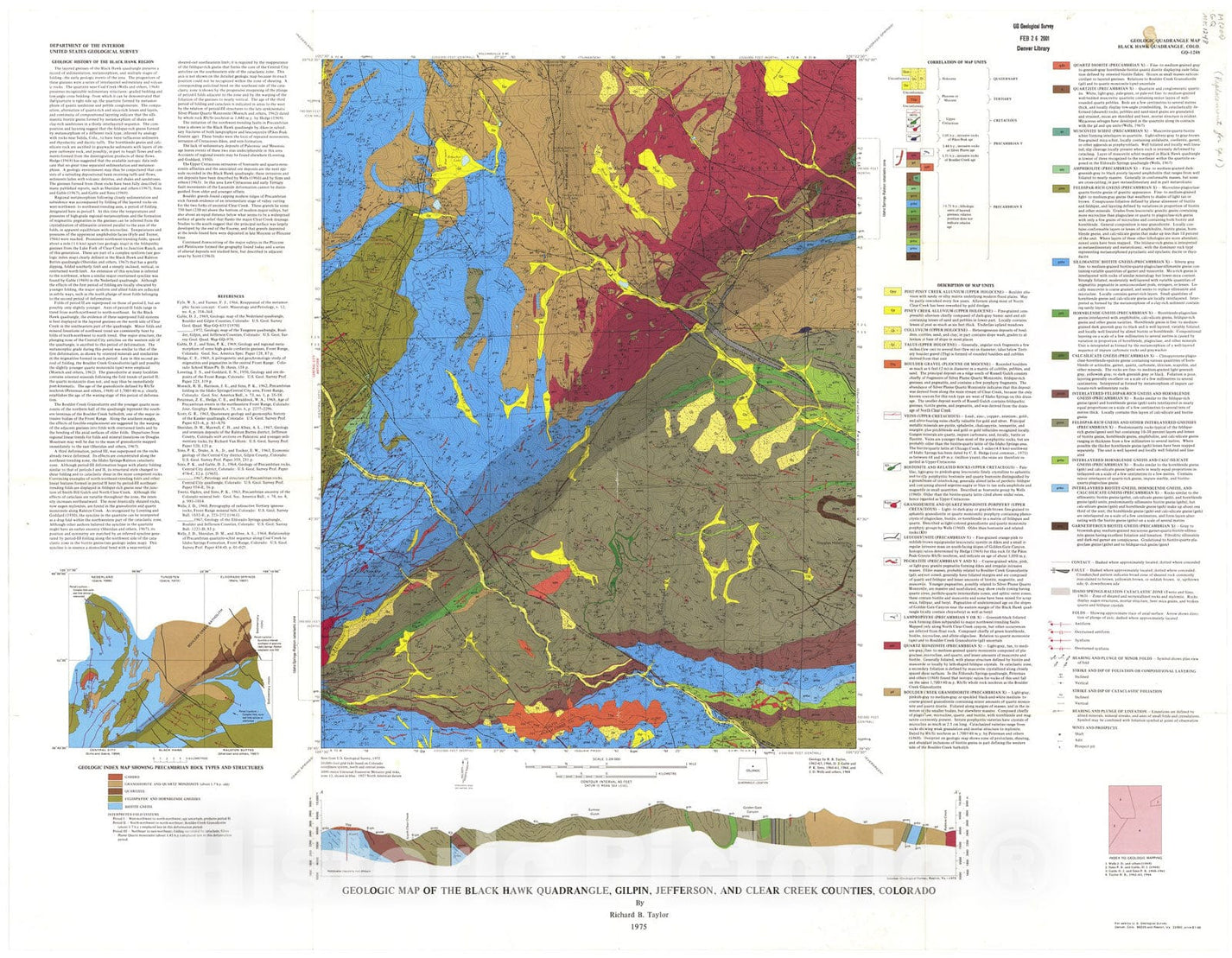 Map : Geologic map of the Black Hawk quadrangle, Gilpin, Jefferson, an ...