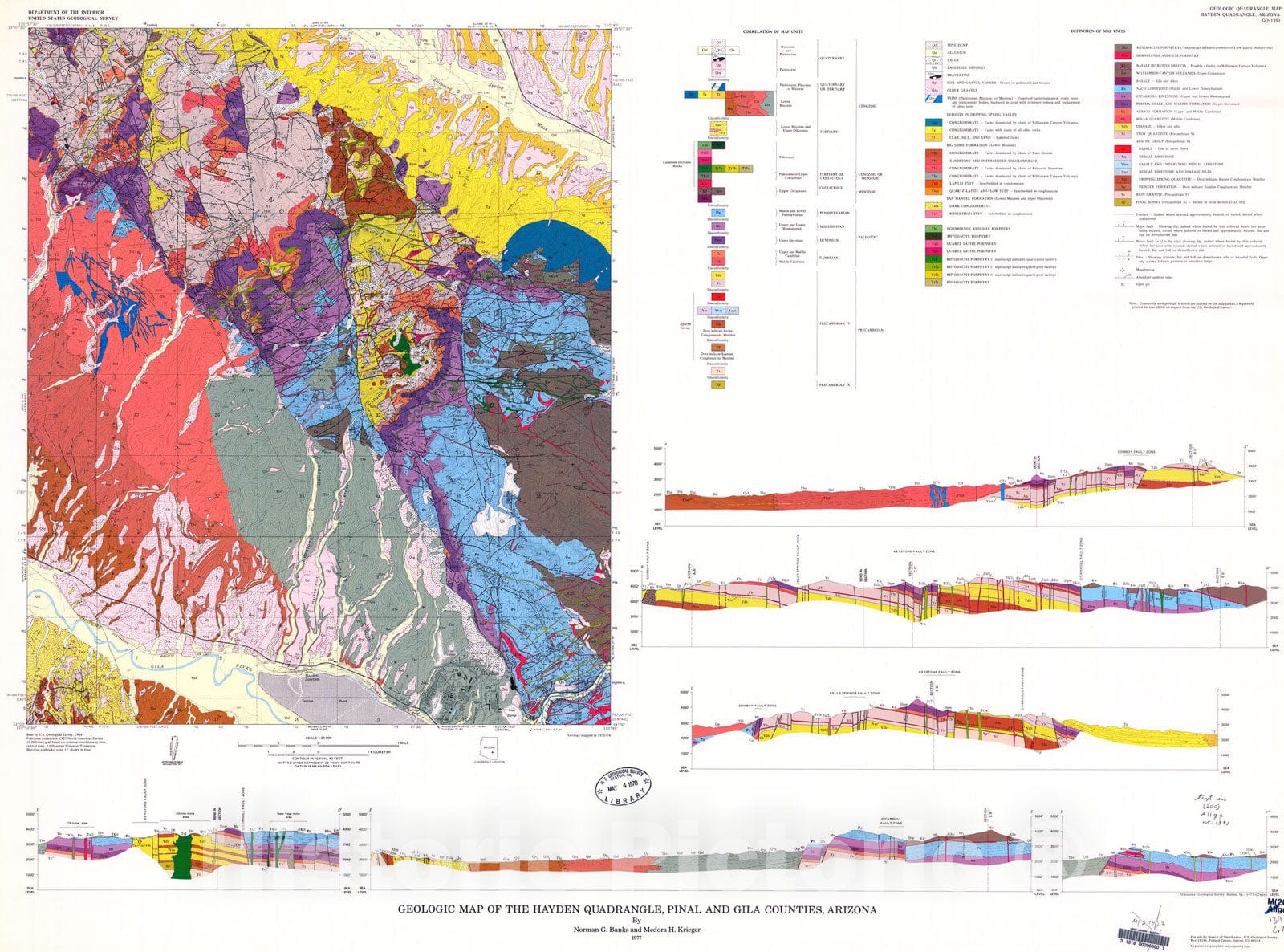 Map : Geologic map of the Hayden quadrangle, Pinal and Gila Counties ...