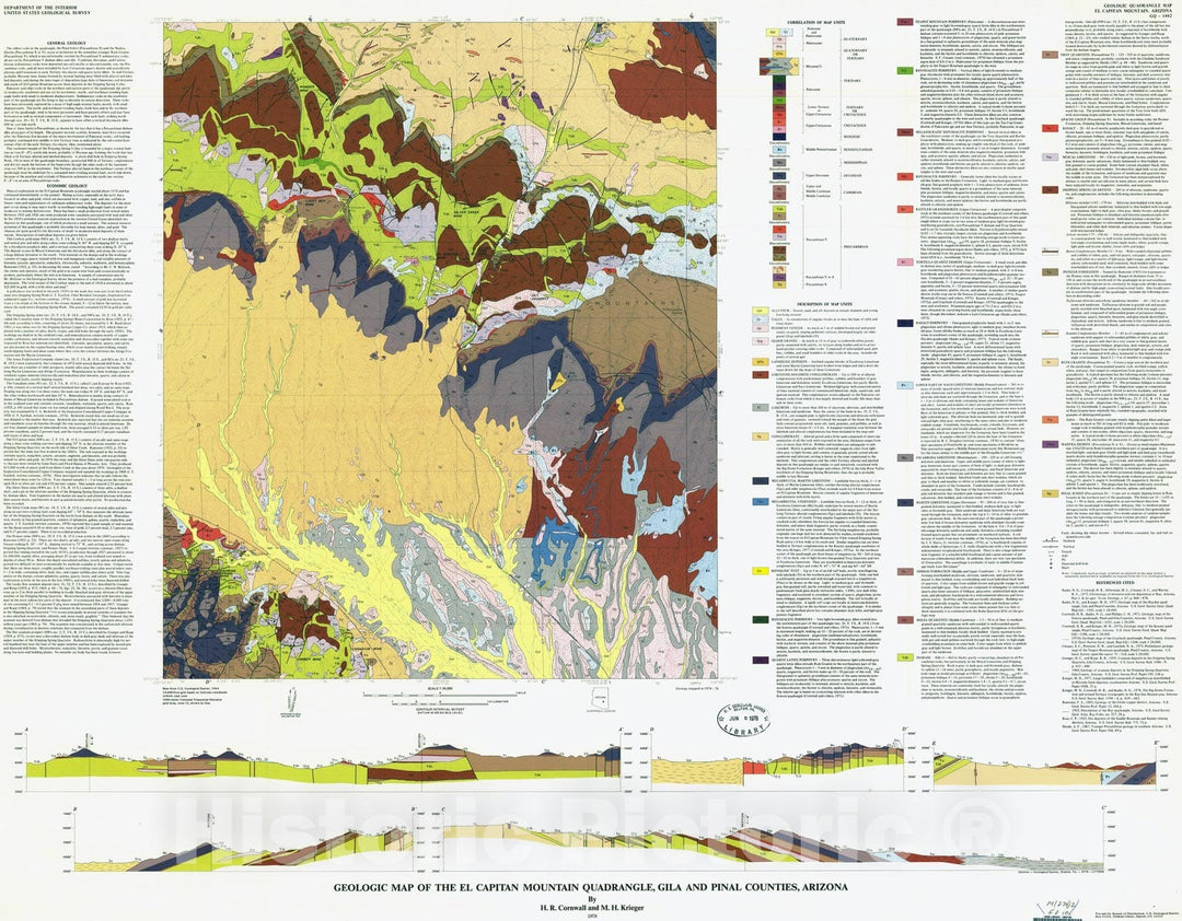 Map : Geologic map of the El Capitan Mountain quadrangle, Gila and Pin ...