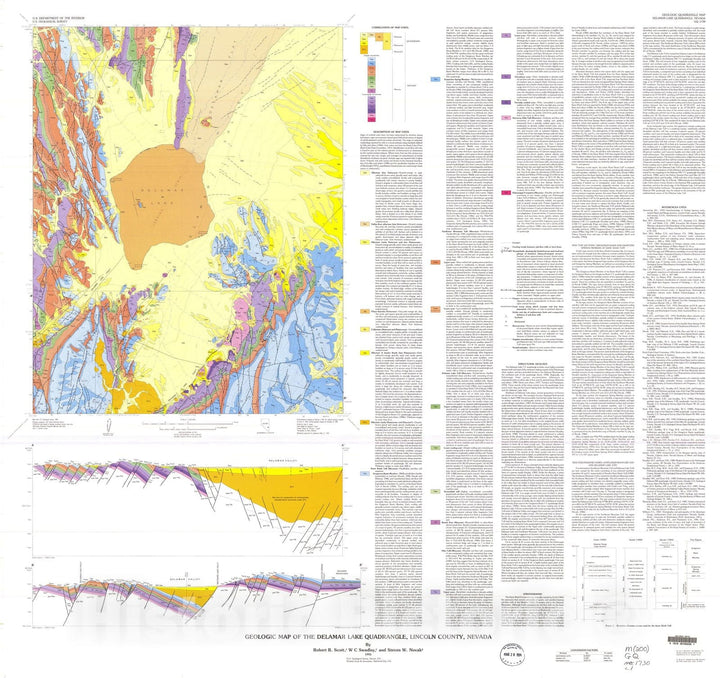 Map : Geologic map of the Delamar Lake quadrangle, Lincoln county, Nev ...