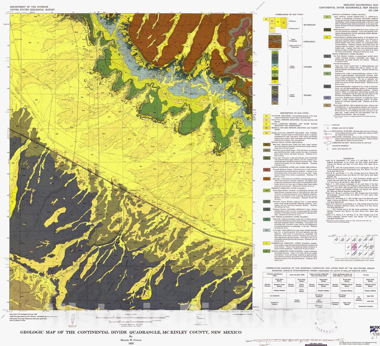 Map : Geologic map of the Continental Divide quadrangle, McKinley Coun ...