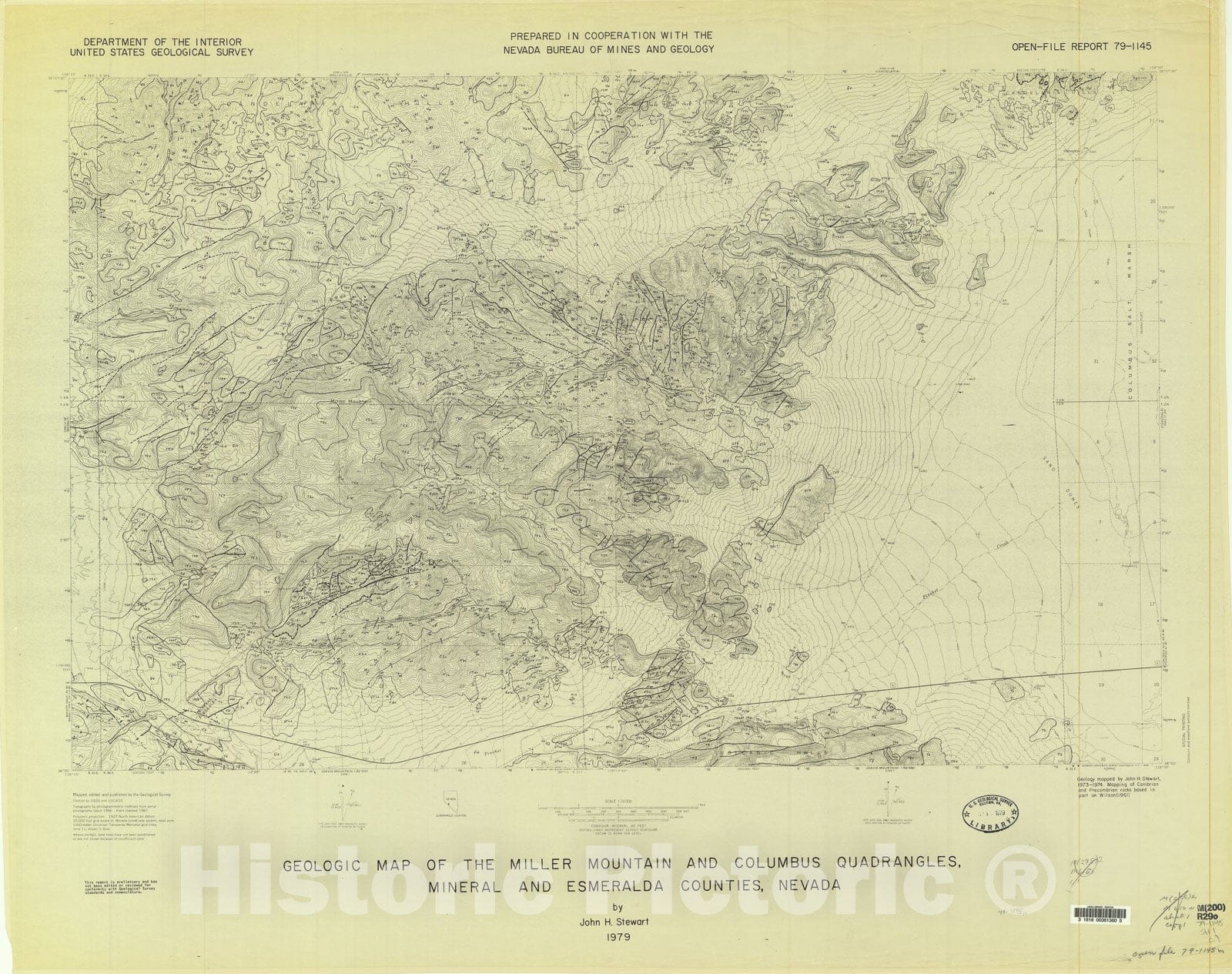 Map : Geologic map of Miller Mountain and Columbus quadrangles, Minera ...