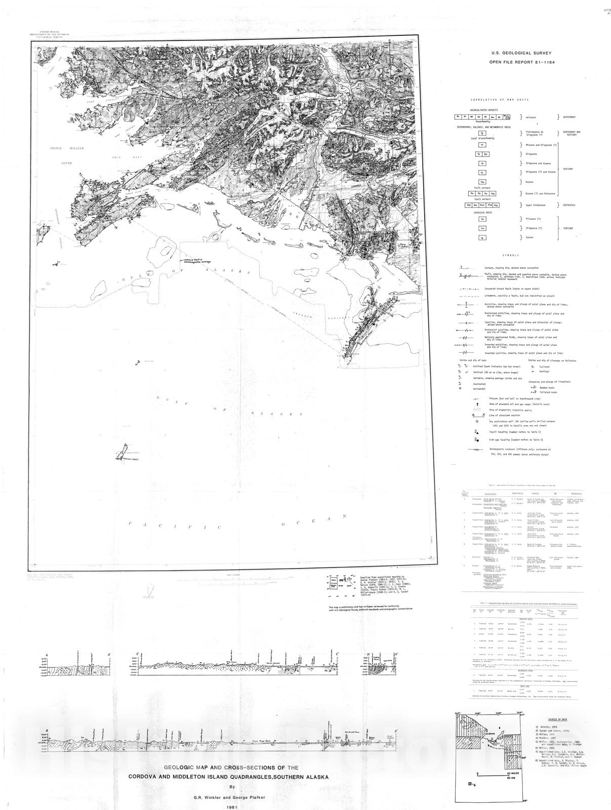 Map : Geologic map and cross sections of the Cordova and Middleton Isl ...