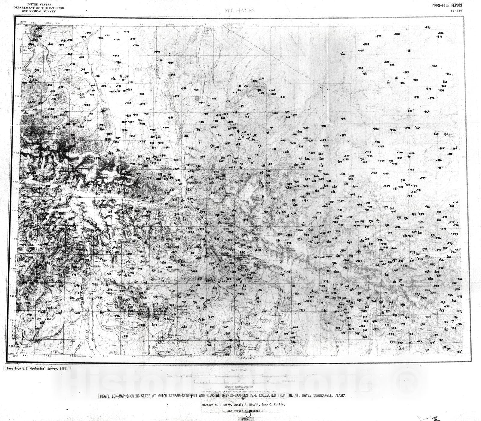 Map : Spectrographic and chemical analyses of stream-sediment and glac ...