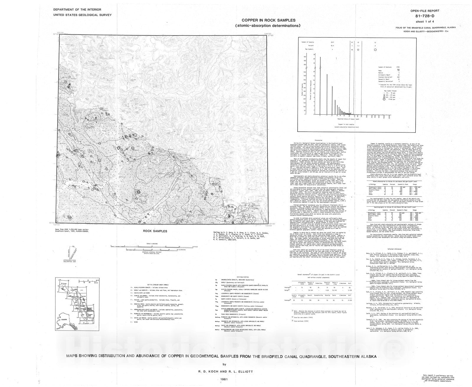 Map : Maps showing distribution and abundance of copper in geochemical ...