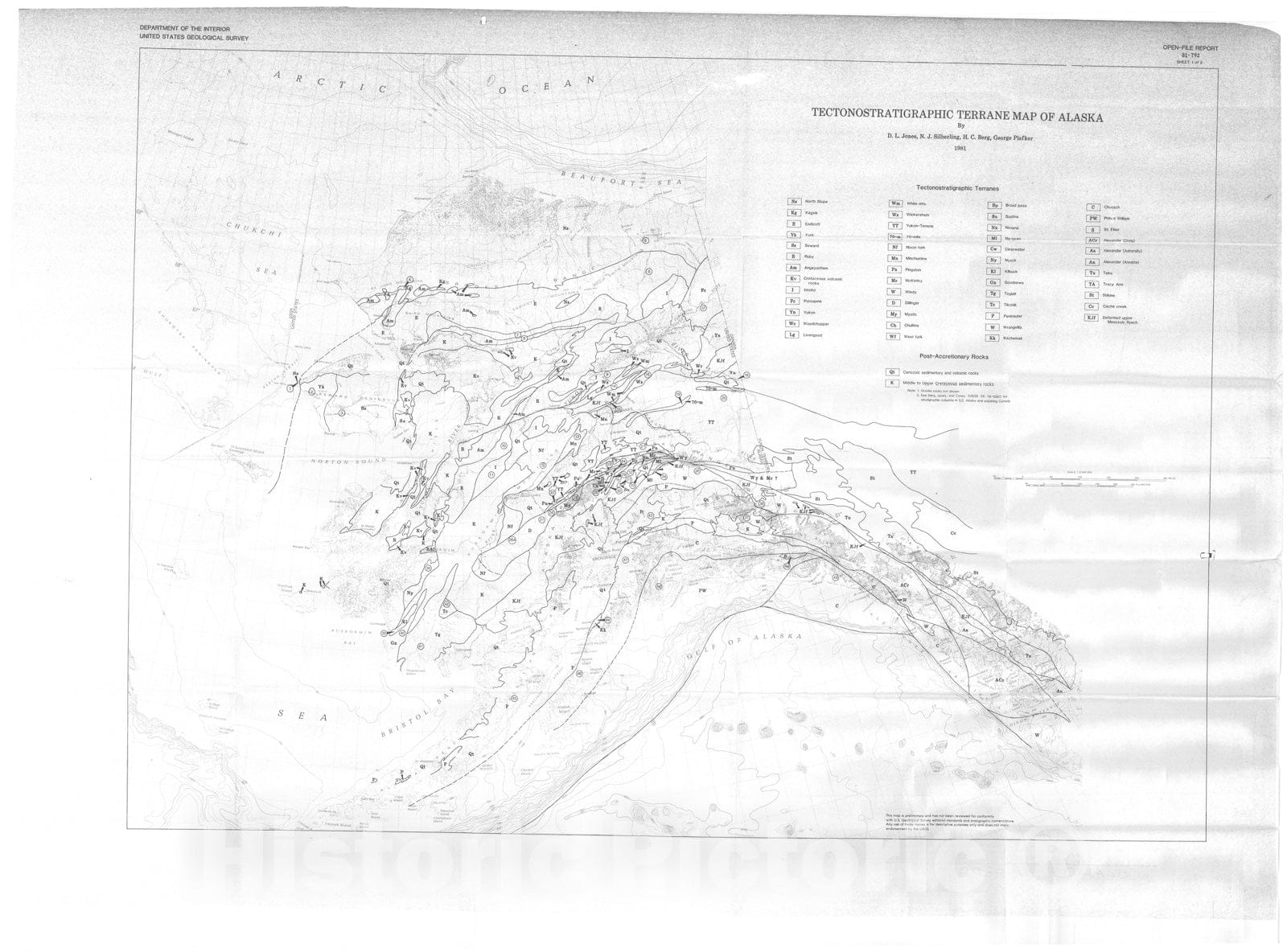 Map : Map showing tectonostratigraphic terranes of Alaska, columnar se ...