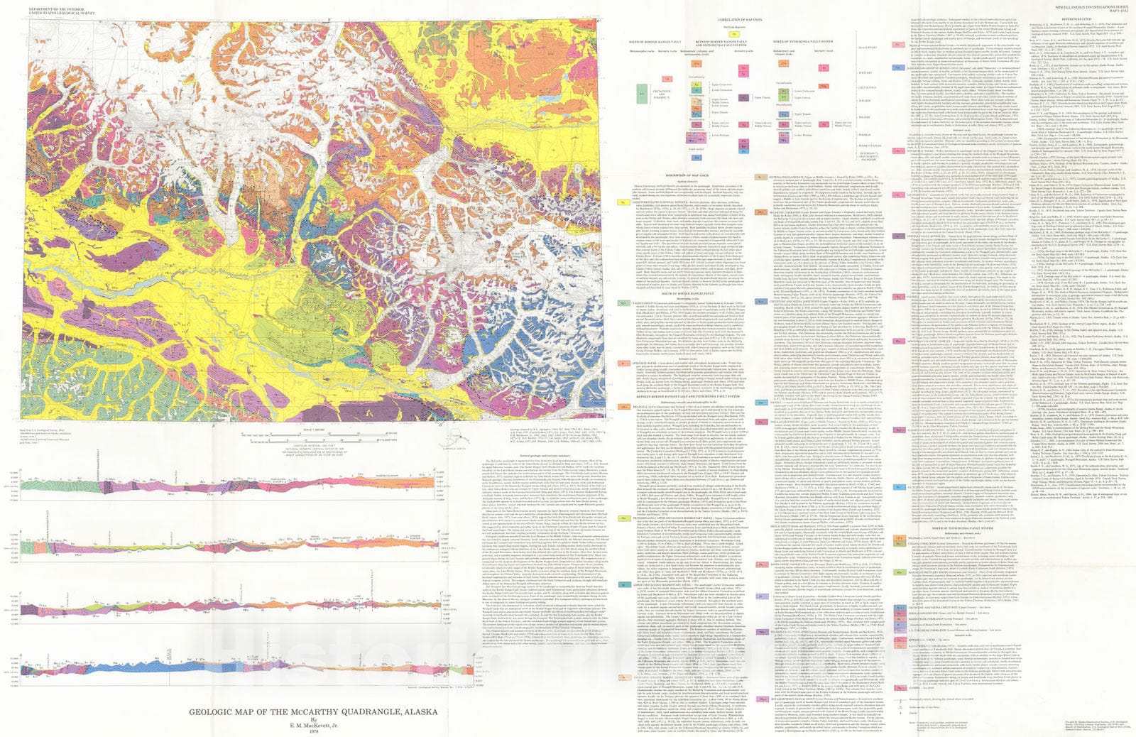 Map : Geologic map of the McCarthy quadrangle, Alaska, 1978 Cartograph ...