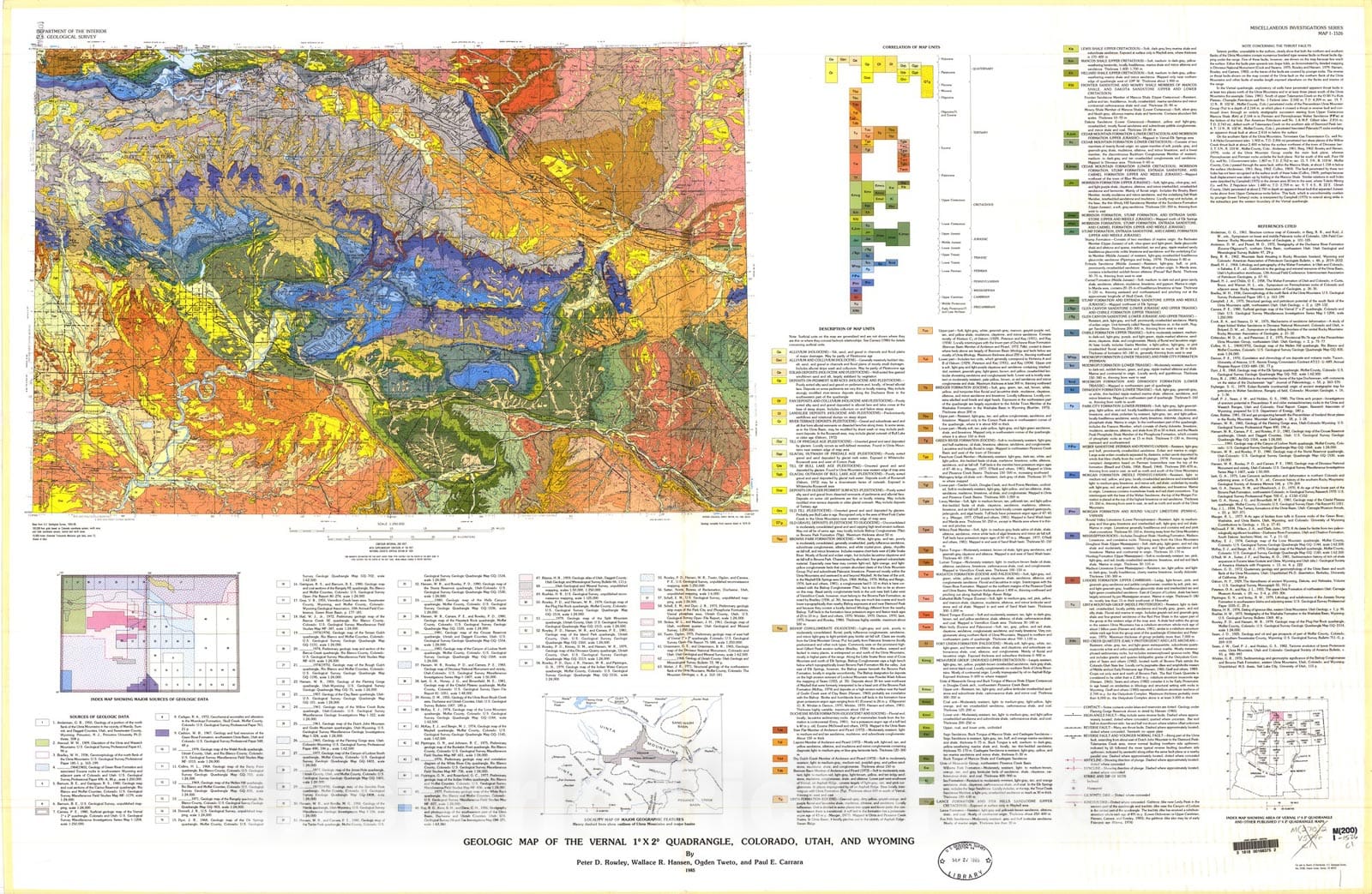 Map : Geologic map of the Vernal one degree x two degrees quadrangle ...