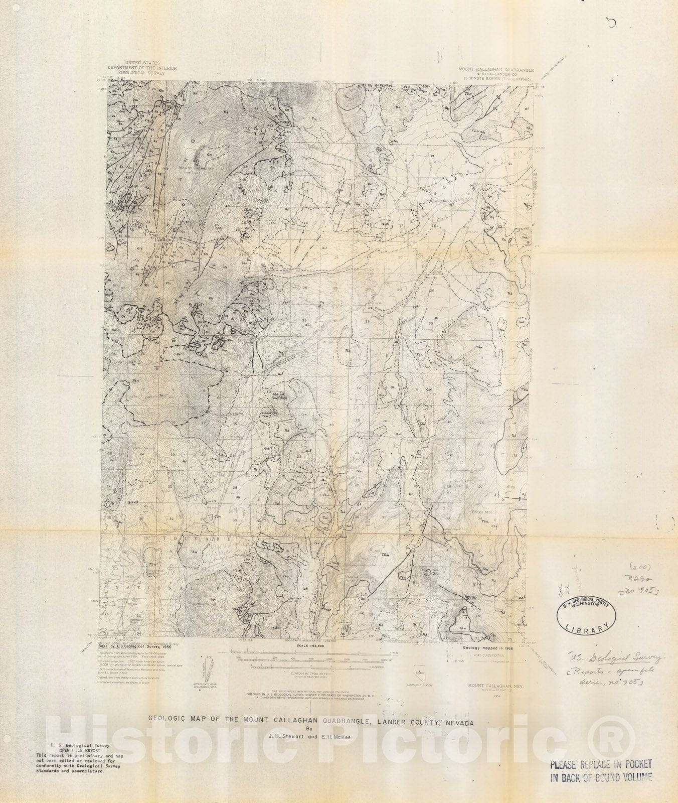 Map : Geologic map of the Mount Callaghan quadrangle, Lander County, N ...