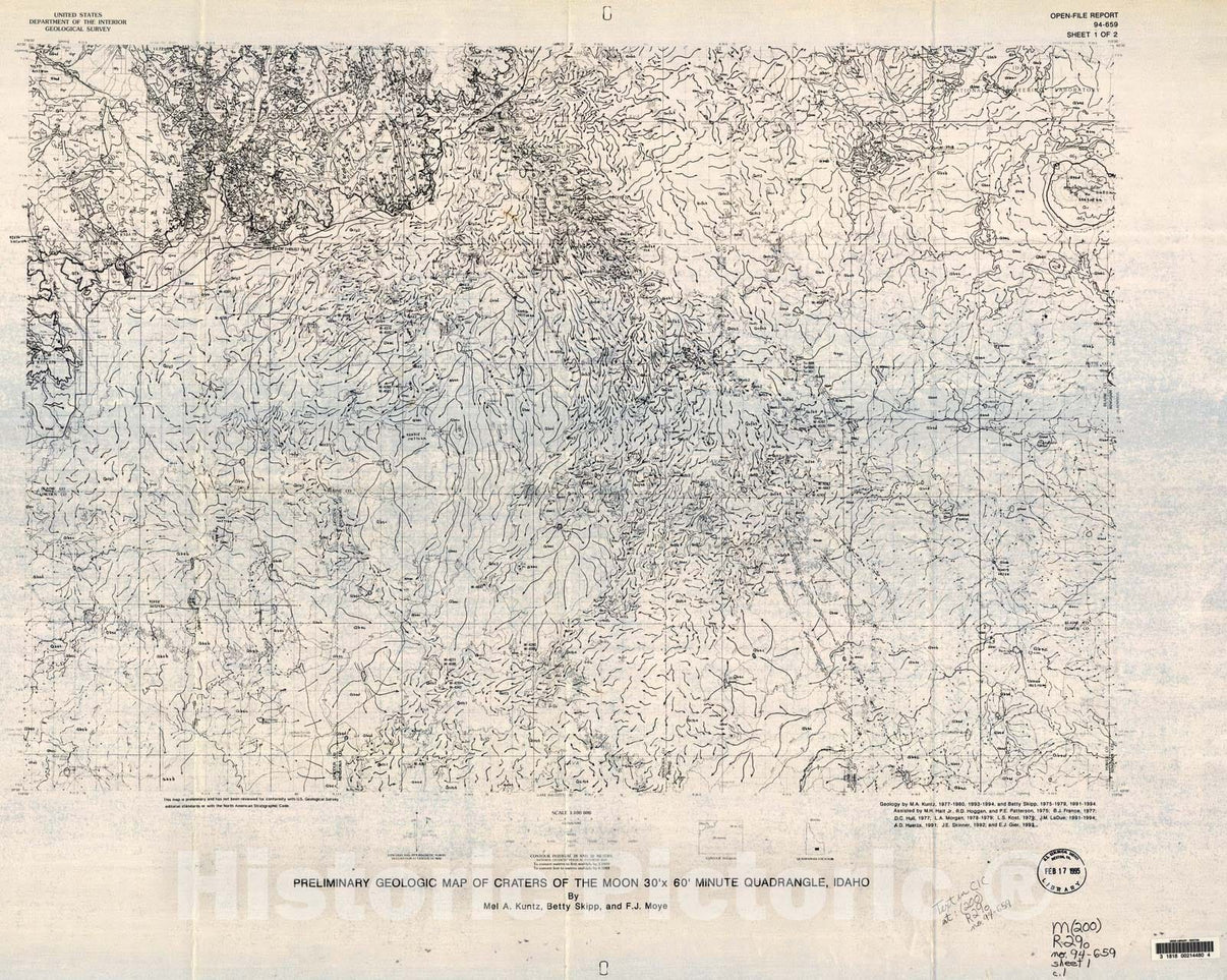 Craters of the Moon Idaho Geologic Map Print - USGS – Historic Pictoric
