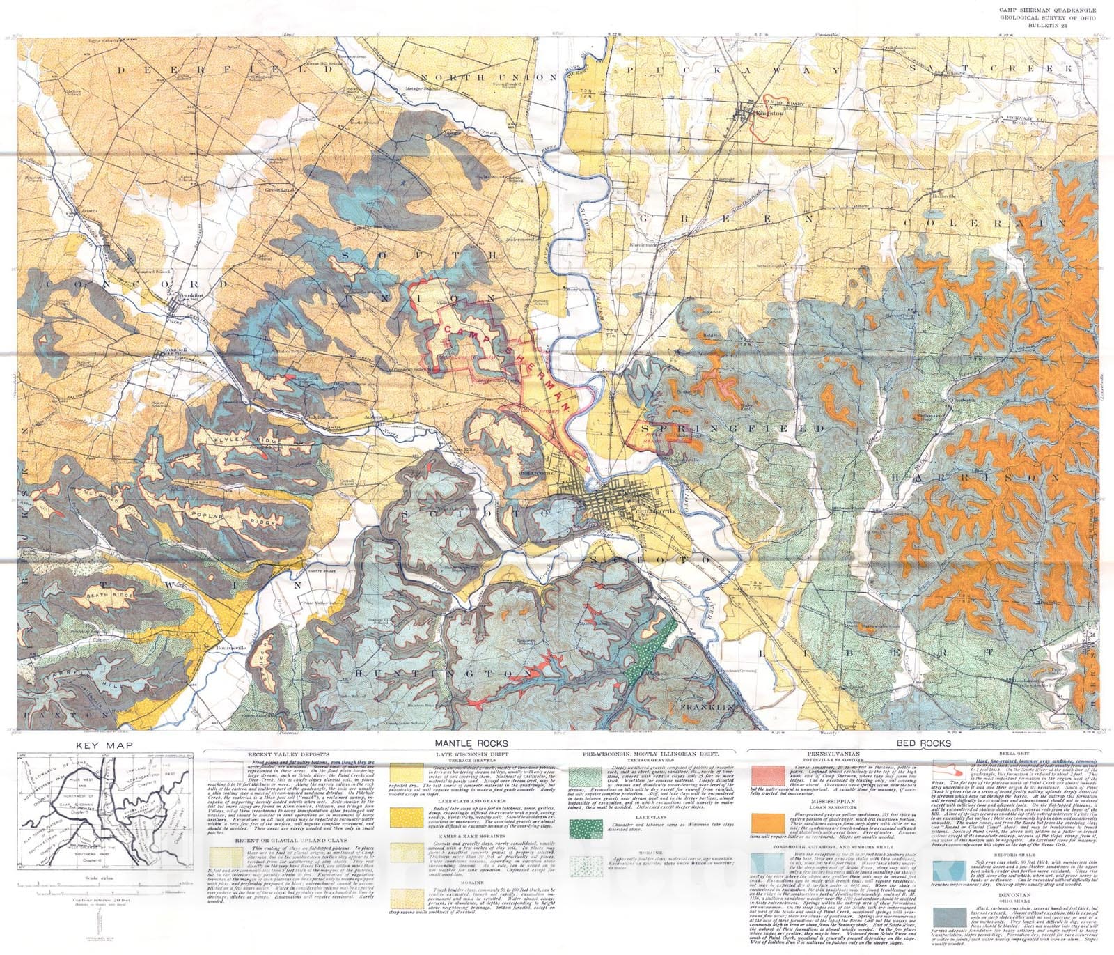 Map : Geology of the Camp Sherman quadrangle, 1921 Cartography Wall Ar ...