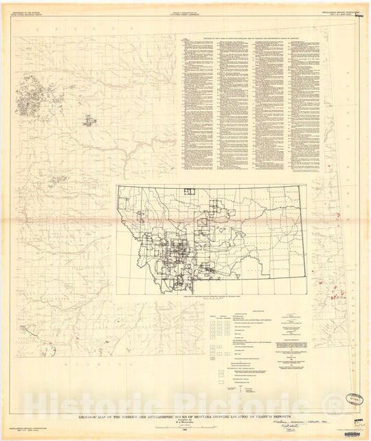 Map : Geologic map of the igneous and metamorphic rocks of Montana sho ...