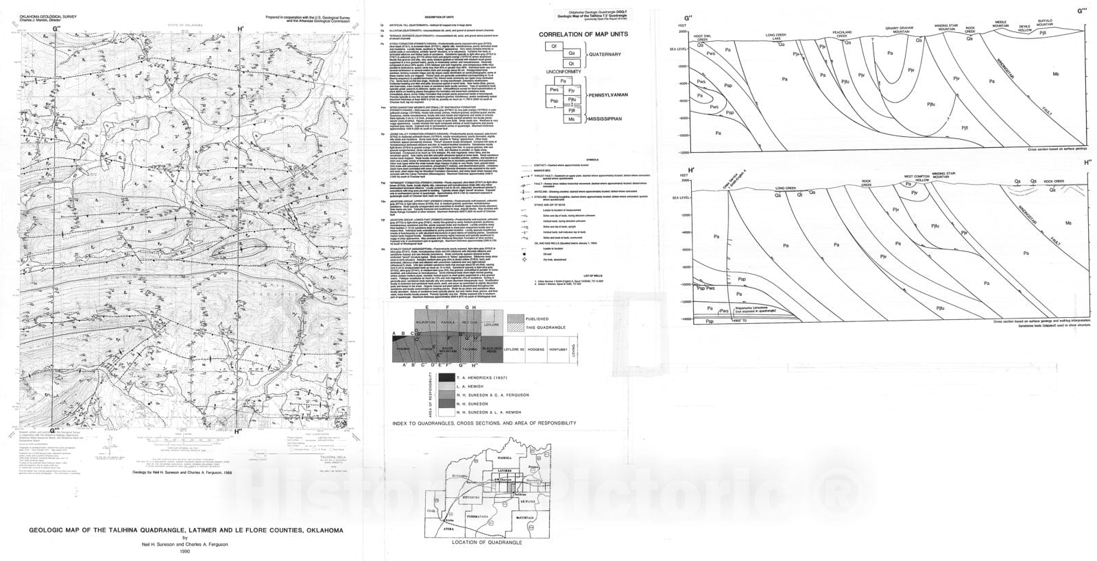 Map : Geologic map of the Talihina quadrangle, Latimer and Le Flore Co ...