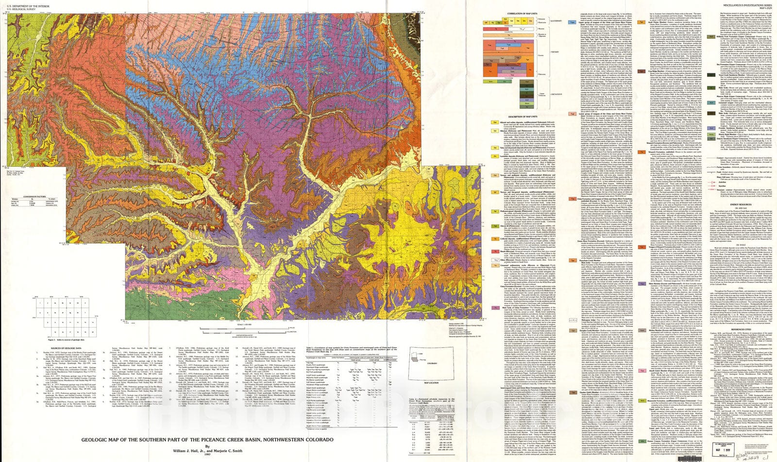 Map : Geologic map of the southern part of the Piceance Creek Basin, n - Historic Pictoric