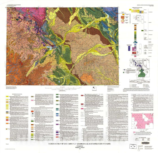 Map : Geologic map of the Cody one degree X two degree quadrangle, nor ...